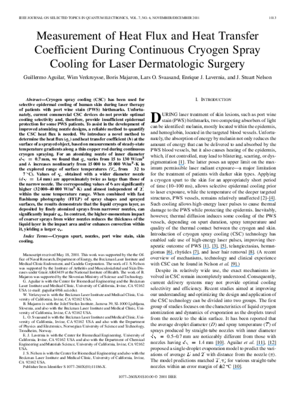 (PDF) Measurement of heat flux and heat transfer coefficient during ...