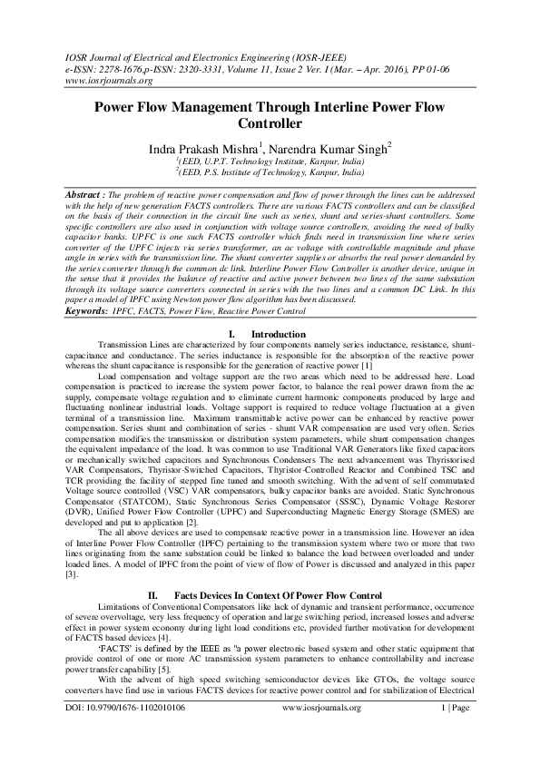 (PDF) Power Flow Management Through Interline Power Flow Controller