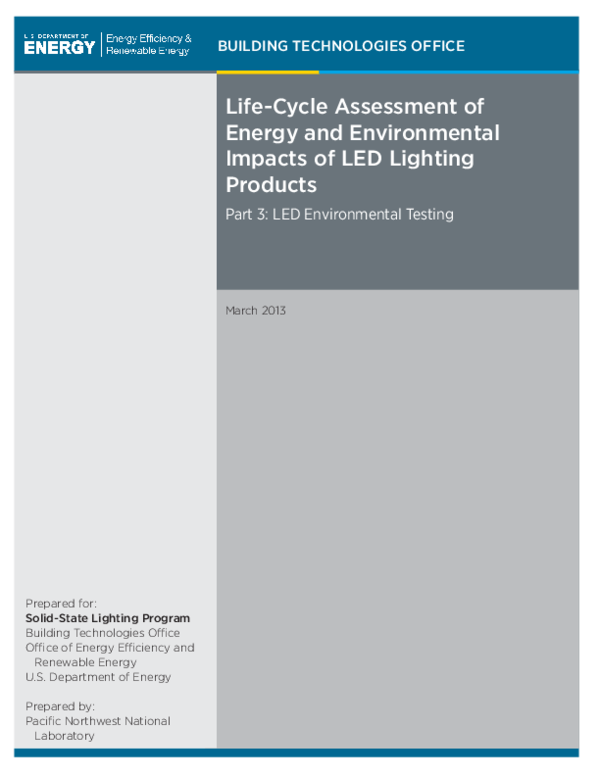 (PDF) Life-Cycle Assessment of Energy and Environmental Impacts of LED ...