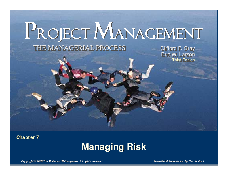 (PDF) PROJECT RISK MANAGEMENT BASED ON GRAY & LARSON
