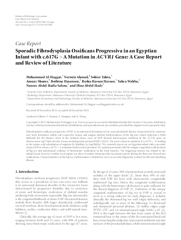 (PDF) Munchmeyer's Disease – A case report | IP Innovative Publication ...