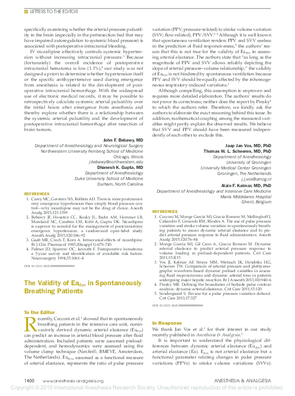 (PDF) The Validity of Eadyn in Spontaneously Breathing Patients