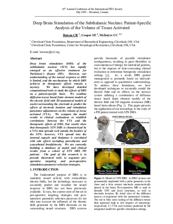 (PDF) Deep brain stimulation of the subthalamic nucleus improves sense ...