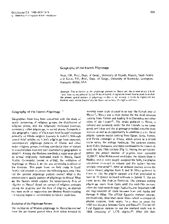 (PDF) Geography of the Islamic pilgrimage