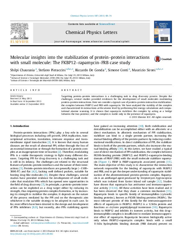 (PDF) Molecular insights into the stabilization of protein-protein interactions with small ...