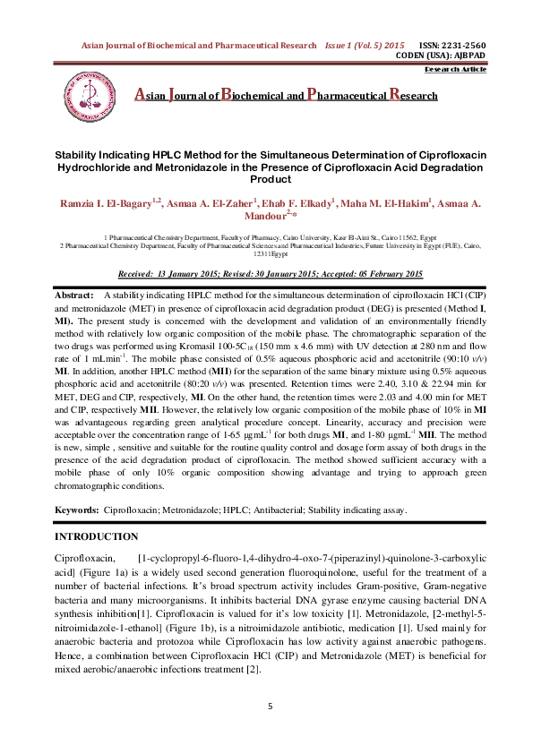 (PDF) A Stability-indicating HPLC Method for the Simultaneous Determination of Mebeverine ...