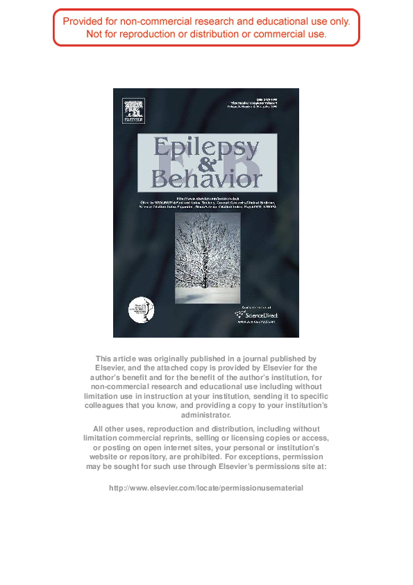 (PDF) Impact of epilepsy characteristics and behavioral problems on ...