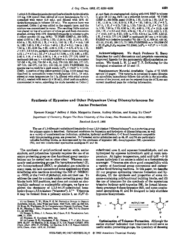 (PDF) Synthesis of hypusine and other polyamines using ...