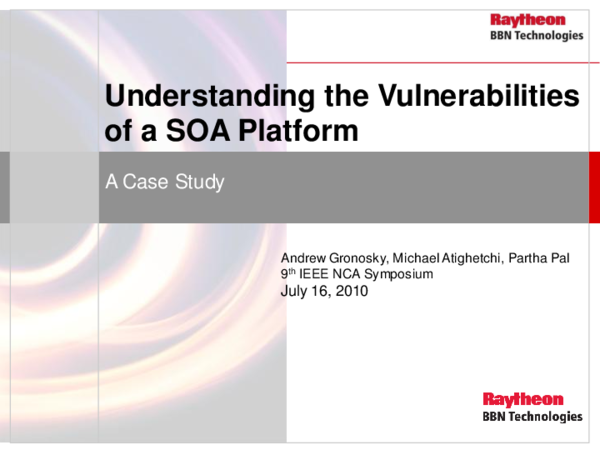 (PDF) Understanding the Vulnerabilities of a SOA Platform - A Case Study