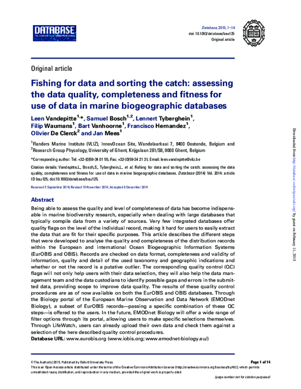 (PDF) Fishing for data and sorting the catch: assessing the data ...