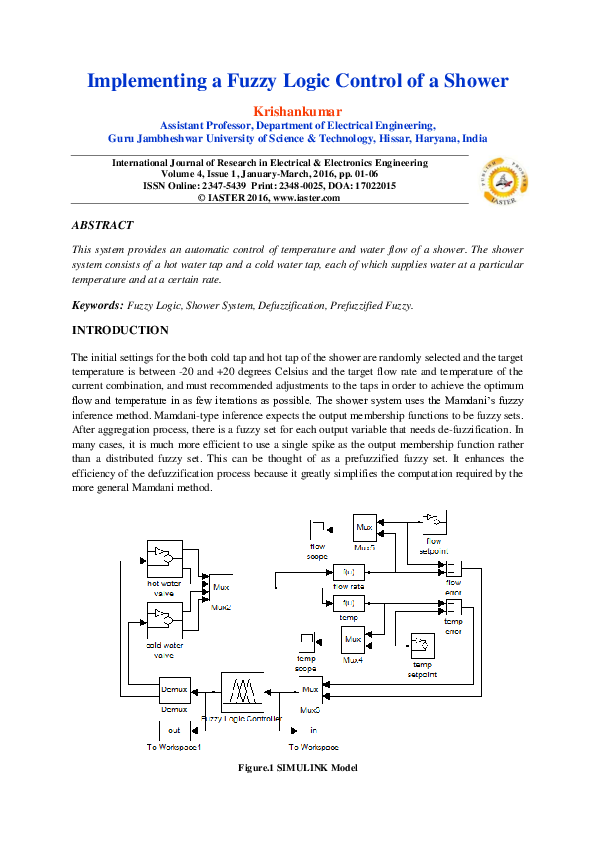 (PDF) Implementing a Fuzzy Logic Control of a Shower