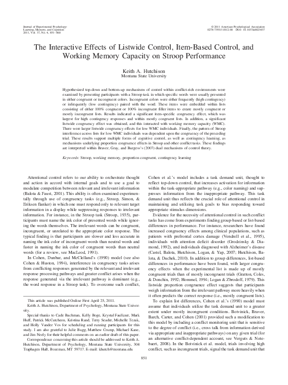 (PDF) Stroop Effect | Colin Macleod - Academia.edu