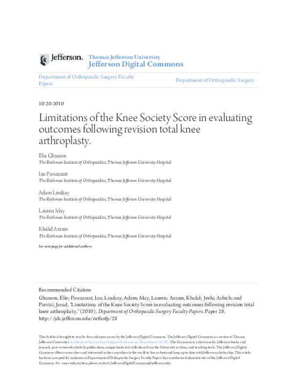 (PDF) A One-Question Patient-Reported Outcome Measure Is Comparable to Multiple-Question ...