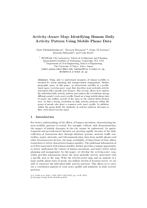 (PDF) Activity-Aware Map: Identifying Human Daily Activity Pattern ...