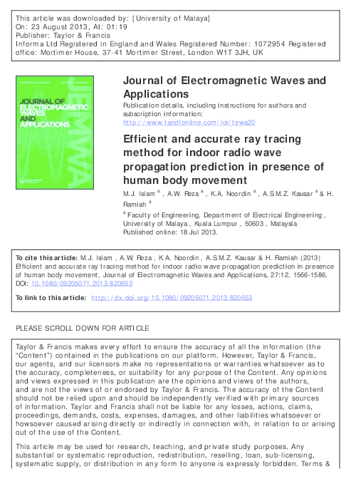 (PDF) Efficient and Accurate Ray Tracing Method for Indoor Radio Wave Propagation Prediction in ...