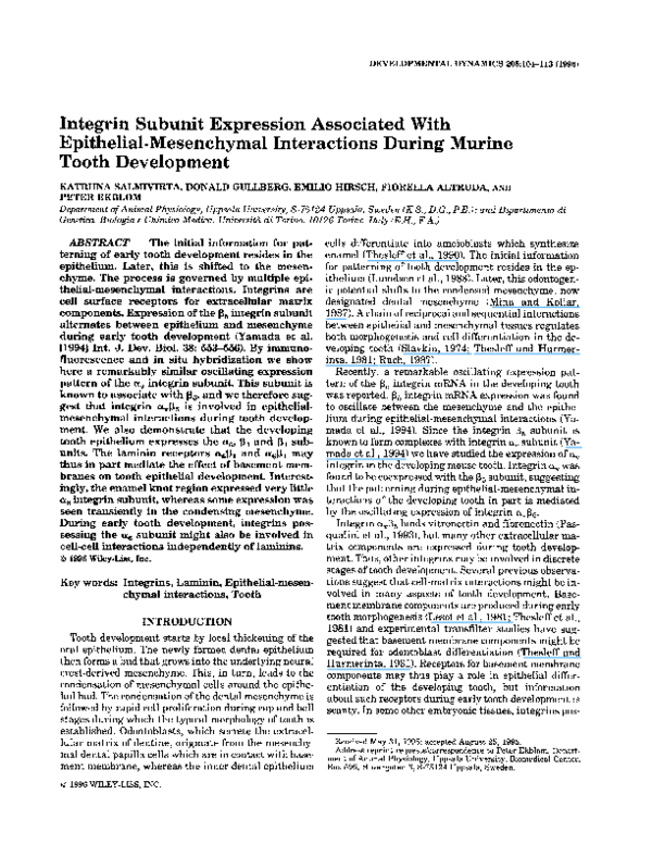 (PDF) Integrin subunit expression associated with epithelial ...