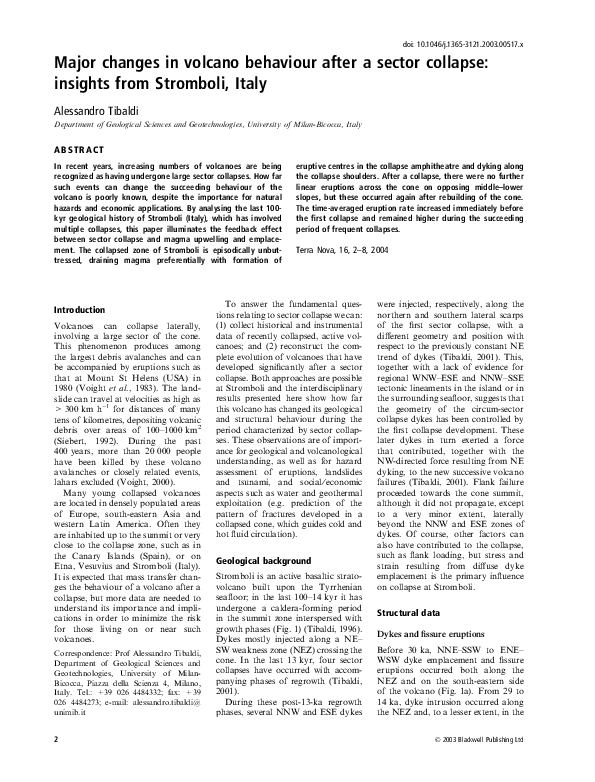 (PDF) Major changes in volcano behaviour after a sector collapse ...