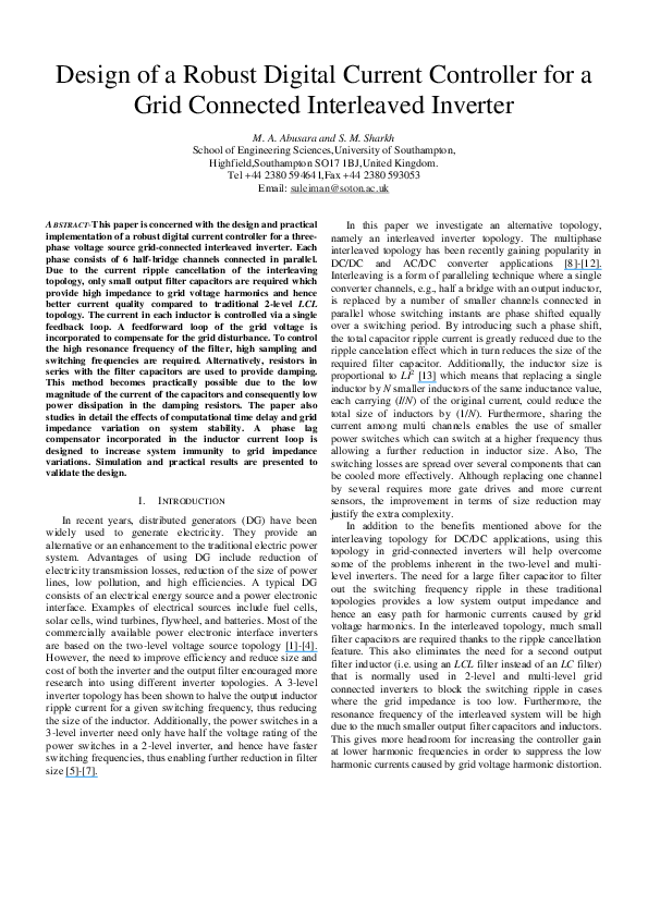 (PDF) Design of a robust digital current controller for a grid ...