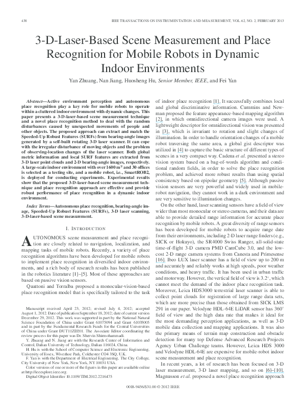 (PDF) 3-D-Laser-Based Scene Measurement and Place Recognition for Mobile Robots in Dynamic ...