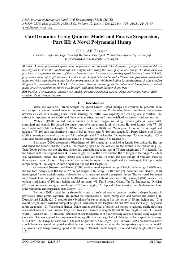 (PDF) Car Dynamics Using Quarter Model and Passive Suspension, Part III ...