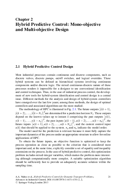 (PDF) Hybrid Predictive Control: Mono-objective and Multi-objective Design