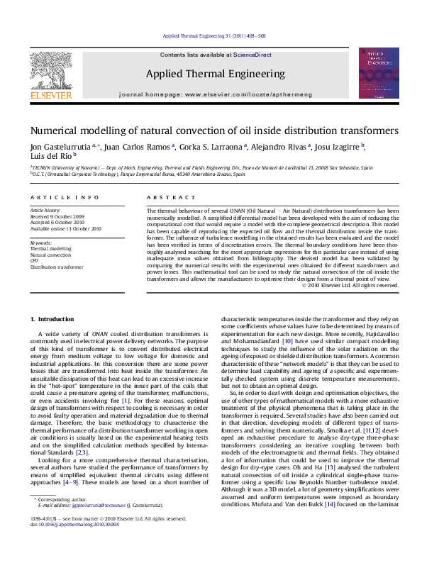 Pdf Numerical Modelling Of Natural Convection Of Oil Inside