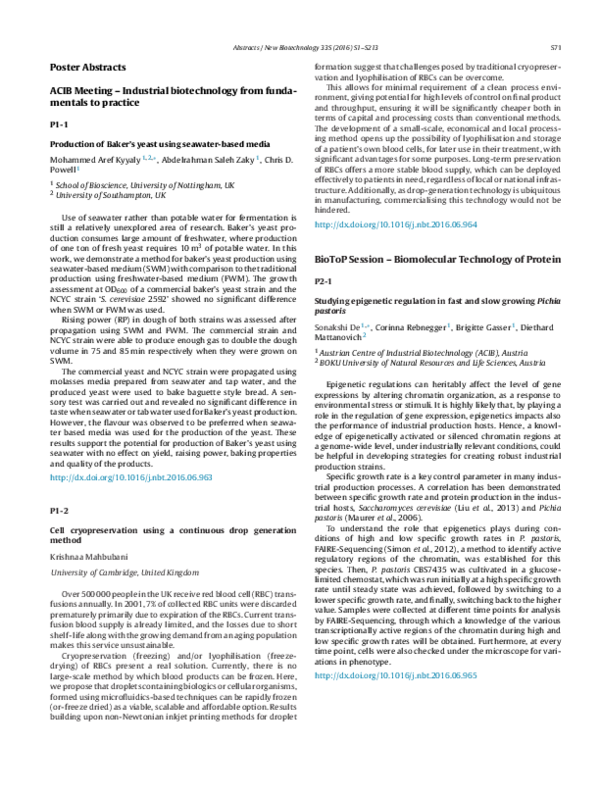(PDF) Production of Baker's yeast using seawater-based media | Mohammad ...