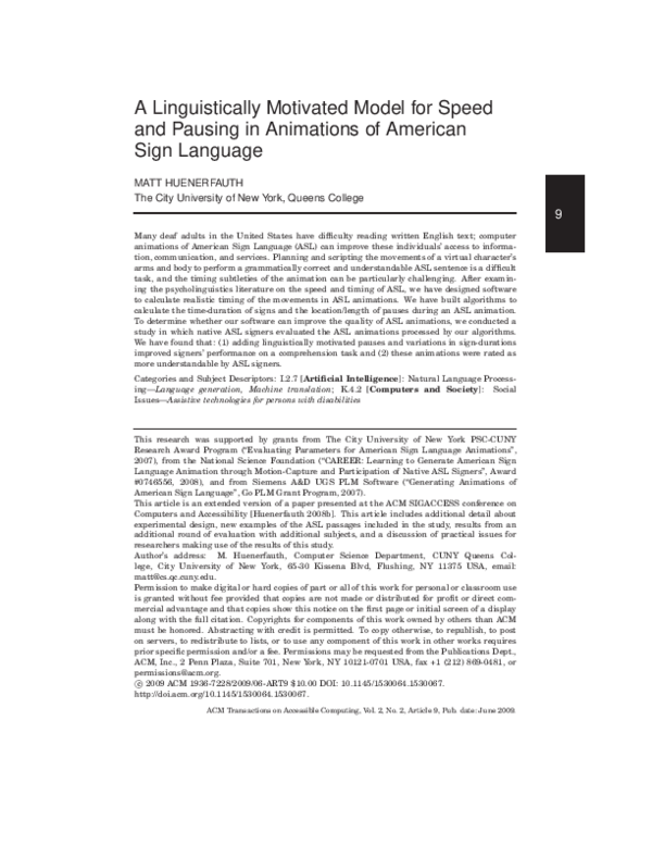 (PDF) A linguistically motivated model for speed and pausing in ...