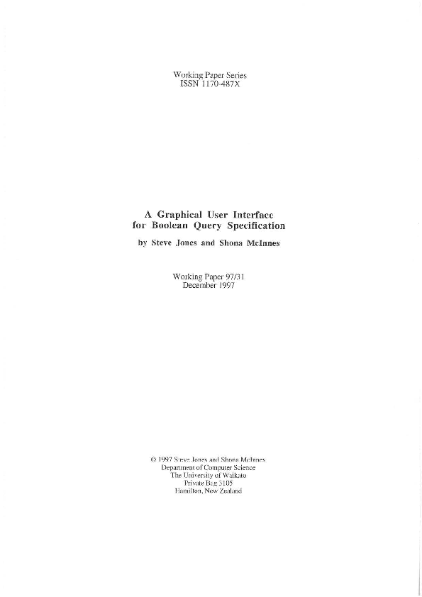 (PDF) A Graphical User Interface for Boolean Query Specification