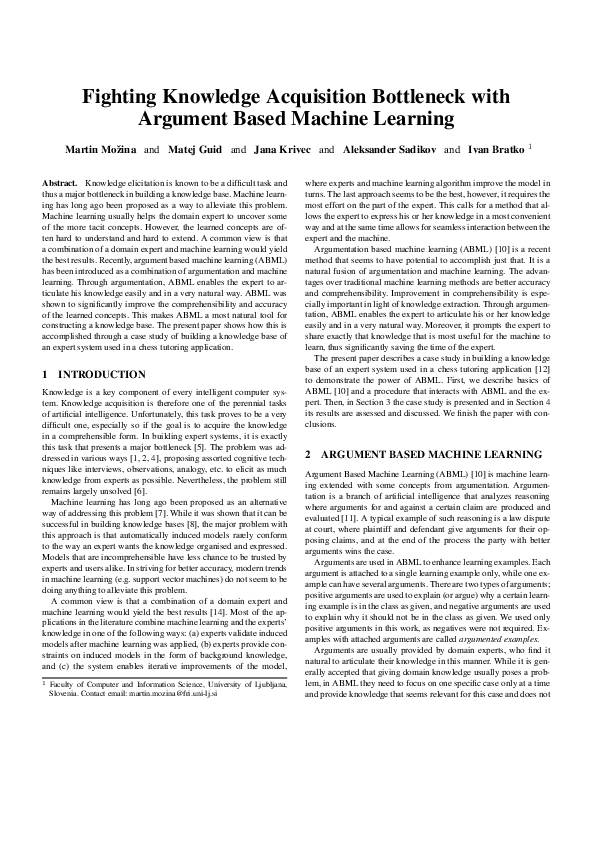 (PDF) Fighting Knowledge Acquisition Bottleneck with Argument Based ...