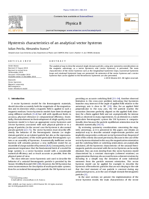 (PDF) Isotropic vector hysteresis represented by superposition of stop ...