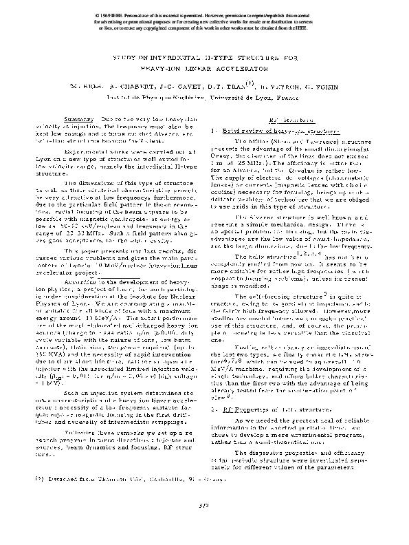(PDF) Study on Interdigital H-Type Structure for Heavy-Ion Linear ...