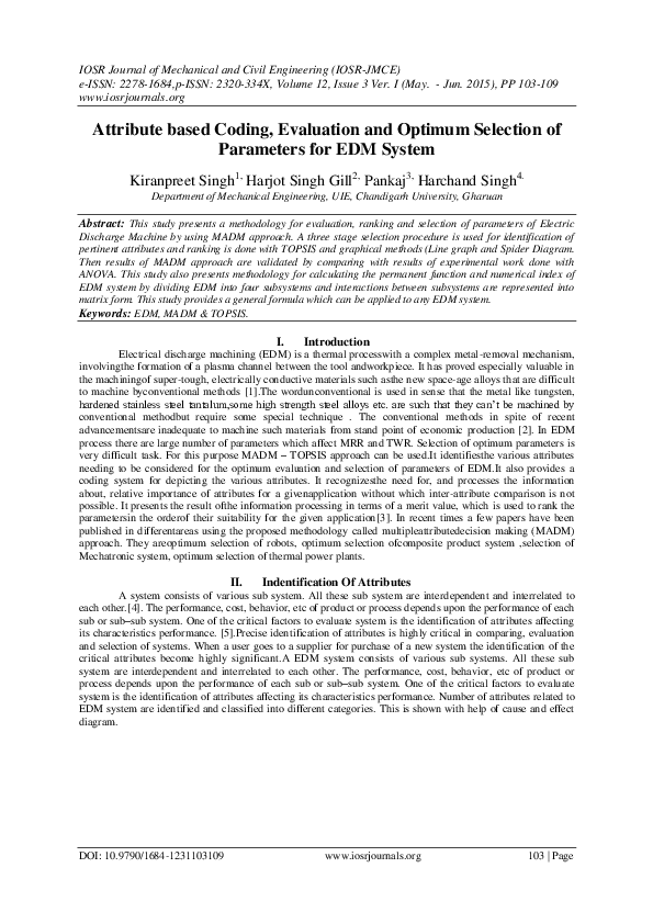 (PDF) Attribute based Coding, Evaluation and Optimum Selection of ...
