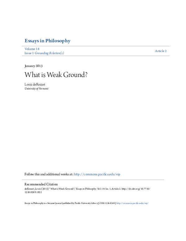 (PDF) What is Weak Ground?