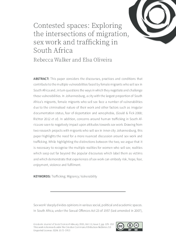 Pdf Contested Spaces Exploring The Intersections Of Migration Sex