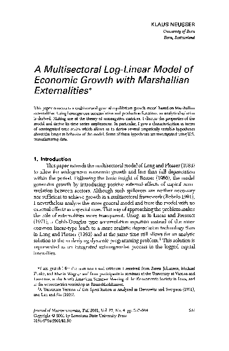 (PDF) A multisectoral log-linear model of economic growth with ...