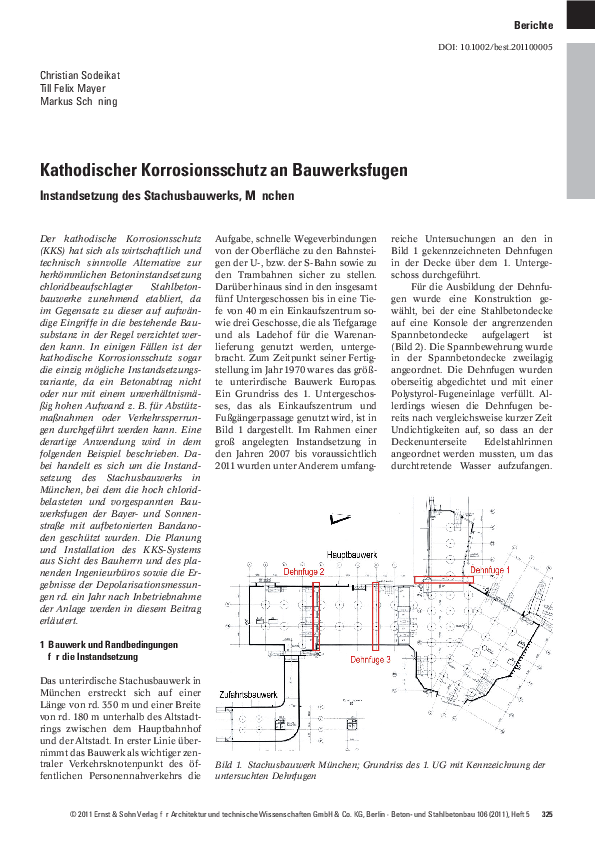 (PDF) Kathodischer Korrosionsschutz an Bauwerksfugen