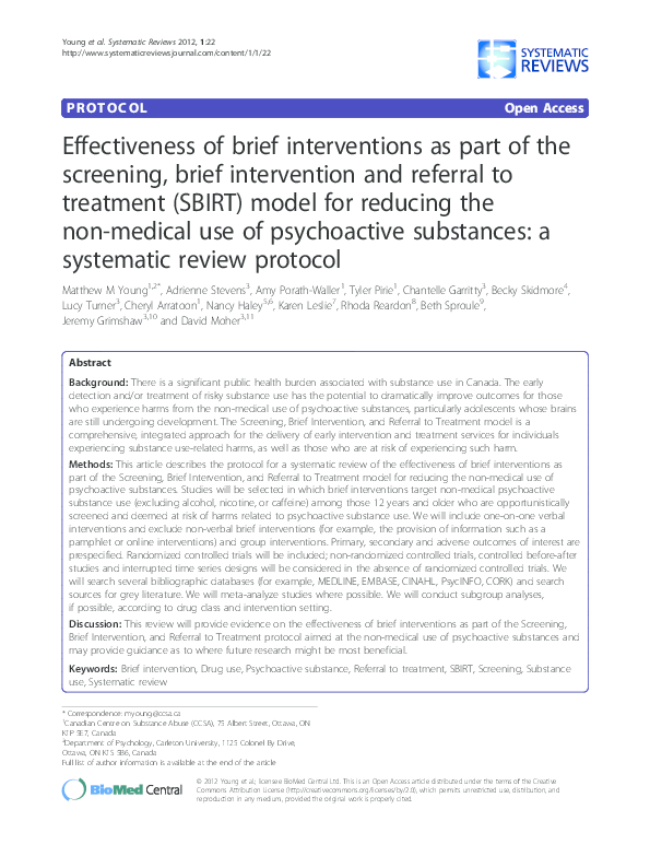 (PDF) Effectiveness of brief interventions as part of the screening ...