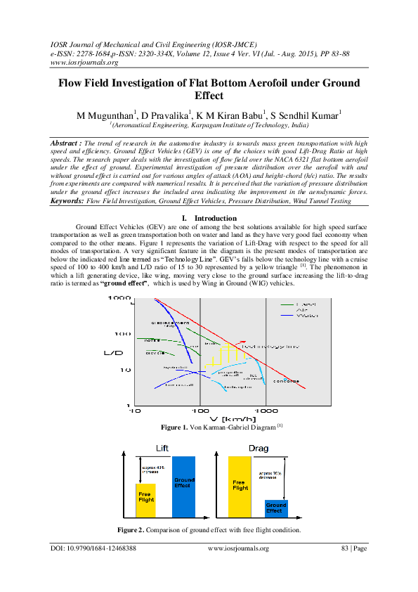 (PDF) Flow Field Investigation of Flat Bottom Aerofoil under Ground Effect