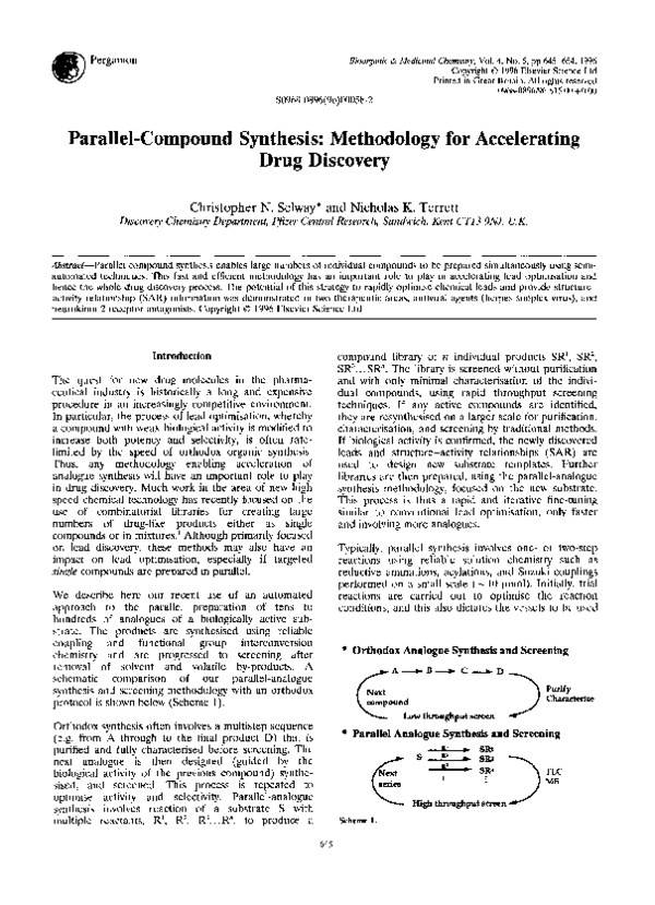 (PDF) Parallel-compound synthesis: Methodology for accelerating drug ...