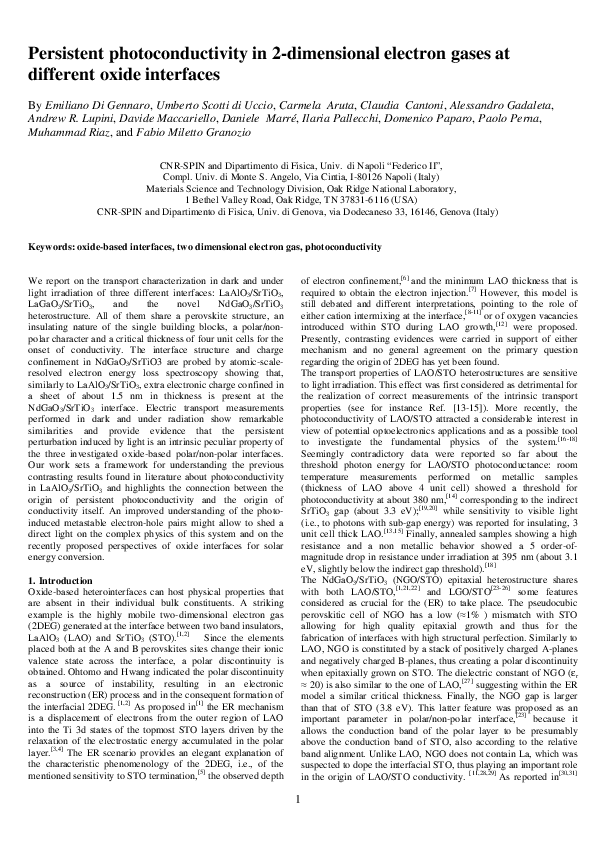 (PDF) Persistent Photoconductivity in 2D Electron Gases at Different ...