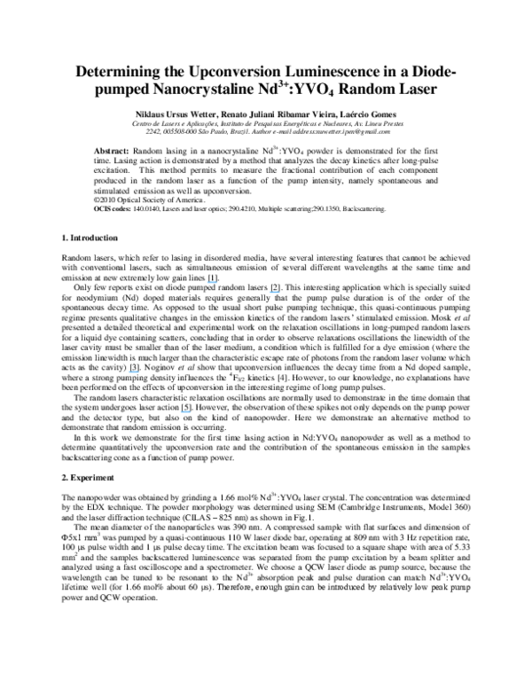 (PDF) Determining the Upconversion Luminescence in a Diode-pumped Nanocrystaline Nd^3+:YVO_4 ...