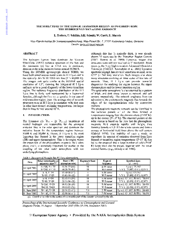 (PDF) The Structure of the Lower Transition Region as Inferred from the ...