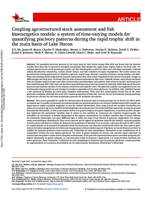(PDF) Coupling age-structured stock assessment and fish bioenergetics ...
