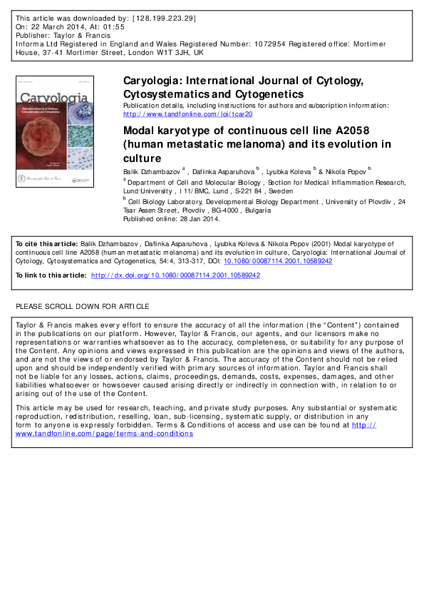 (PDF) Modal karyotype of continuous cell line A2058 (human metastatic ...