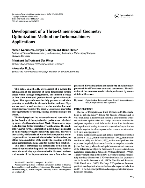 (PDF) Development of a Three-Dimensional Geometry Optimization Method ...
