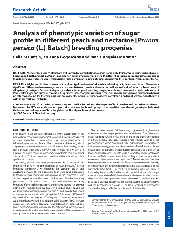 (PDF) Analysis of phenotypic variation of sugar profile in different peach and nectarine ...