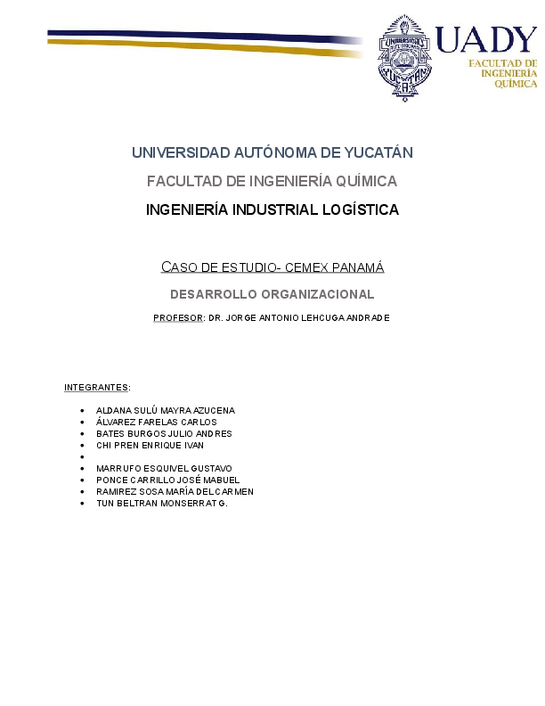 (DOC) UNIVERSIDAD AUTÓNOMA DE YUCATÁN FACULTAD DE INGENIERÍA QUÍMICA ...