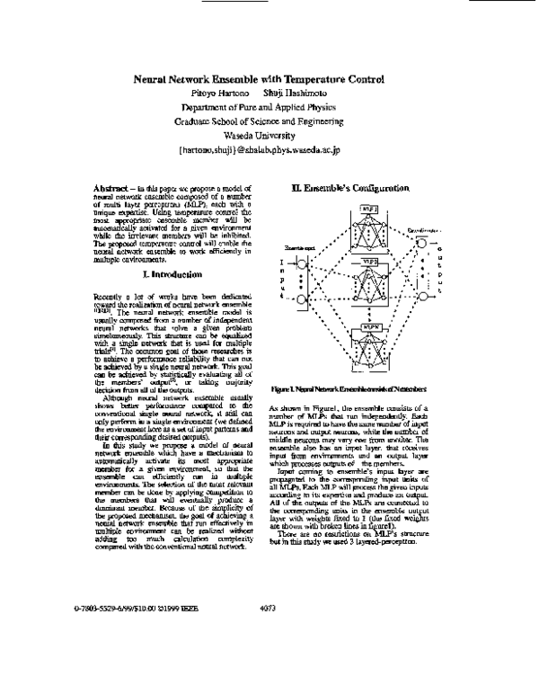(PDF) Neural network ensemble with temperature control