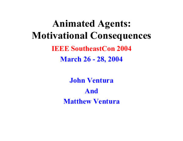 (PDF) Animated Agents: Motivational Consequences